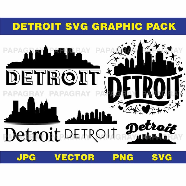 Detroit Skyline Svg - Etsy