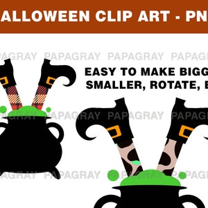 Halloween Cauldron Witch Legs Clipart 50 Designs Digital Download ...