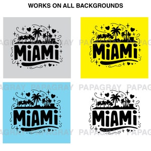 Miami Florida SVG Vector Graphic Bundle: Beach & Palm Designs (digital ...