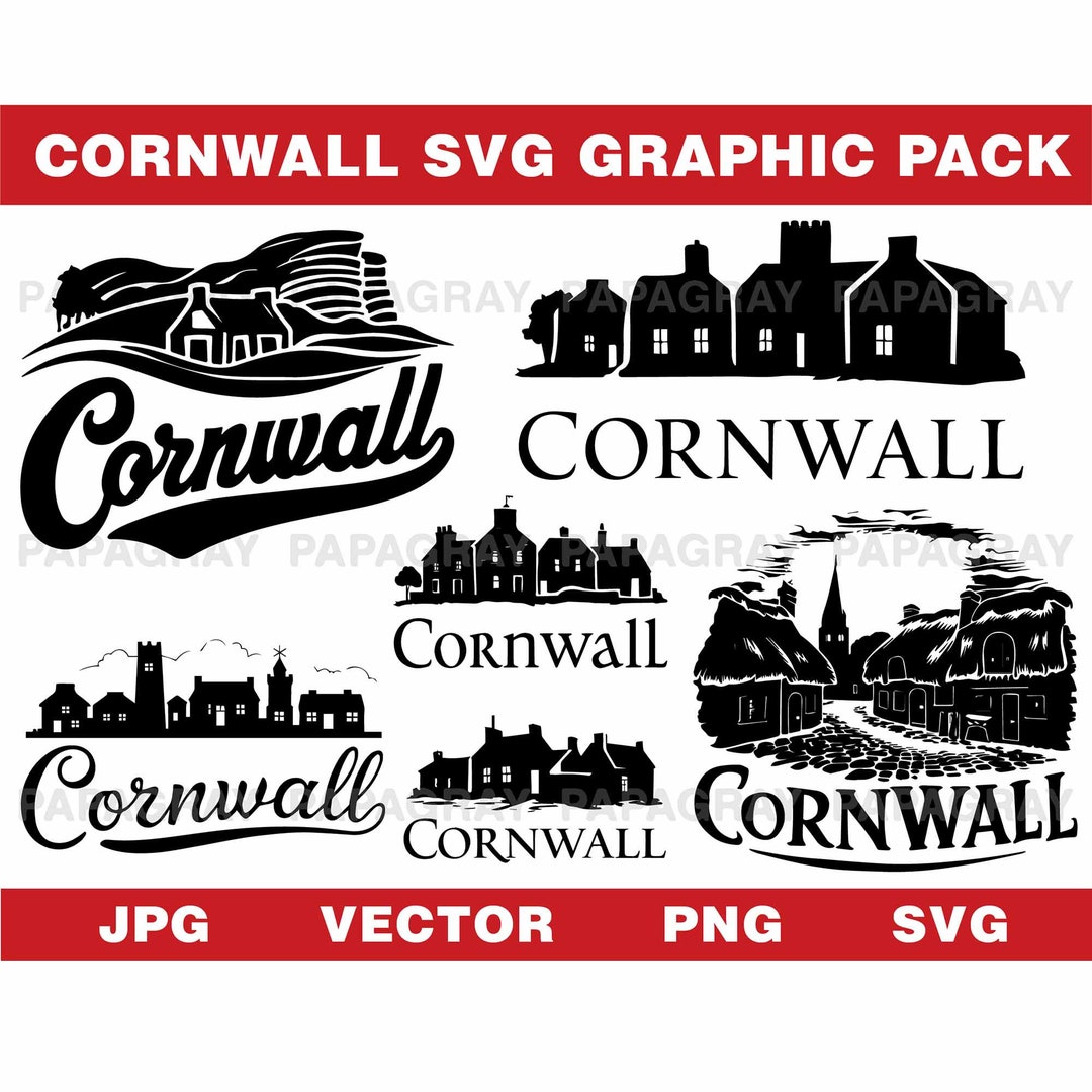 Cornwall England Skyline SVG Vector Graphic Bundle (digital Download ...