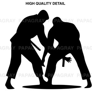 Brazilian Jiu Jitsu SVG Silhouette Vector Graphic Bundle - 20 Designs ...