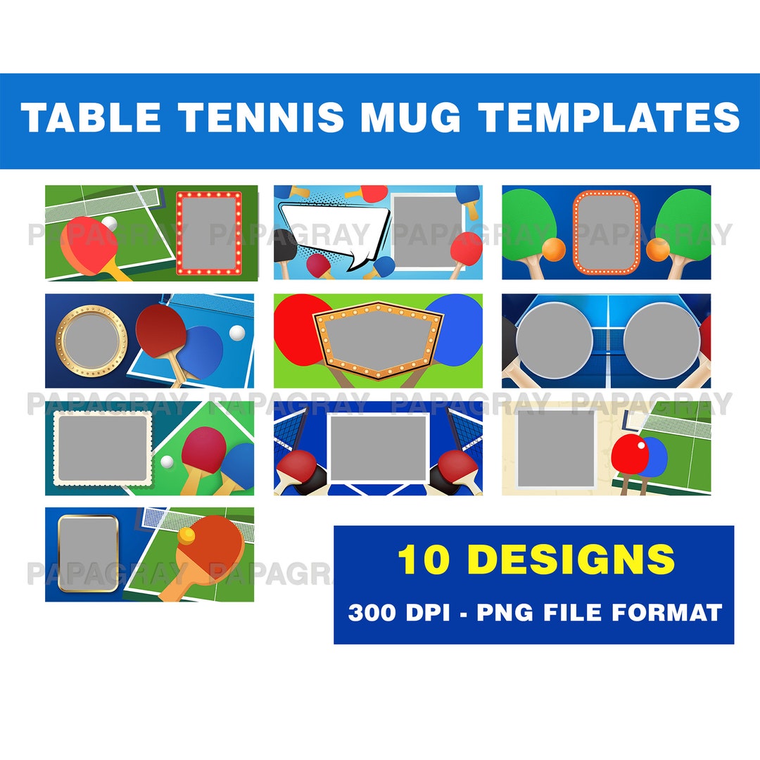 Table Tennis Mug Templates - 10 Designs | Digital Download | Table ...