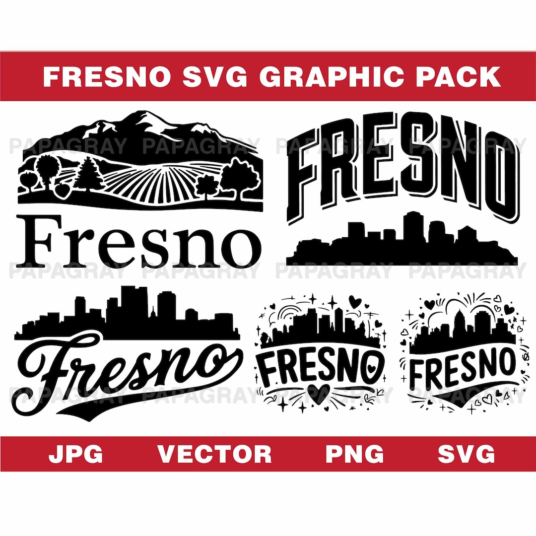 Fresno Skyline SVG Vector Graphic Bundle - 5 Designs | Digital Download ...