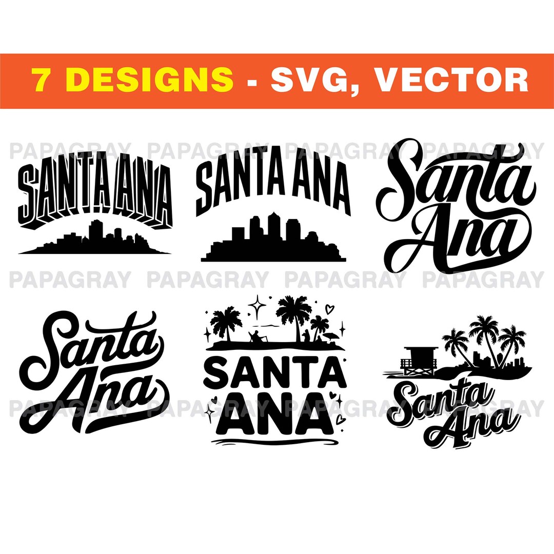 Santa Ana Skyline SVG Vector Bundle - 7 Designs | Digital Download ...