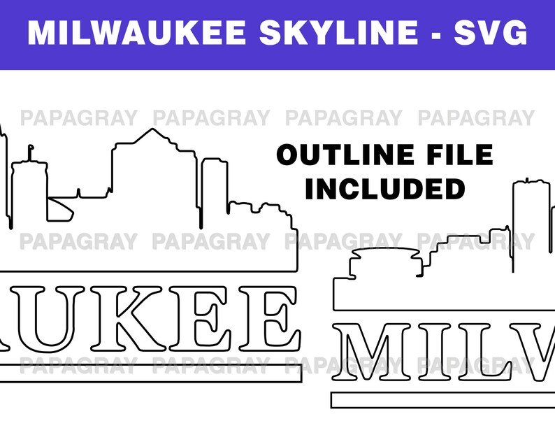 Milwaukee Skyline SVG Digital Download Milwaukee SVG | Etsy