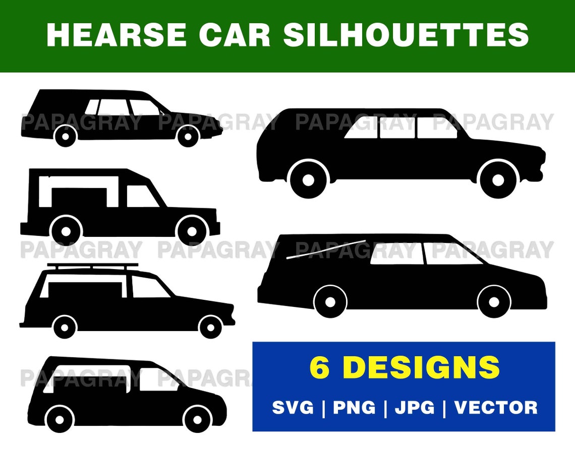 Car Hearse SVG Silhouette Pack 6 Designs Digital Download - Etsy