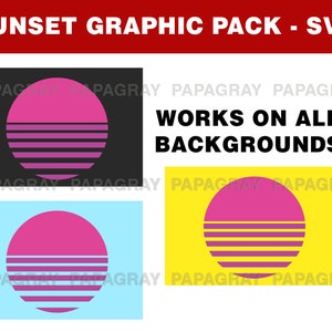 Sunset SVG Graphic Pack - 20 Designs | Digital Download | Sunset ...