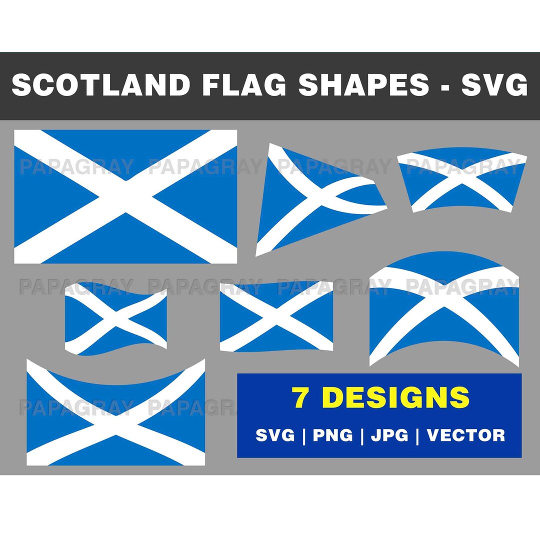 Scotland Flag Shapes SVG Graphic: 7 Designs (digital Download) - Etsy