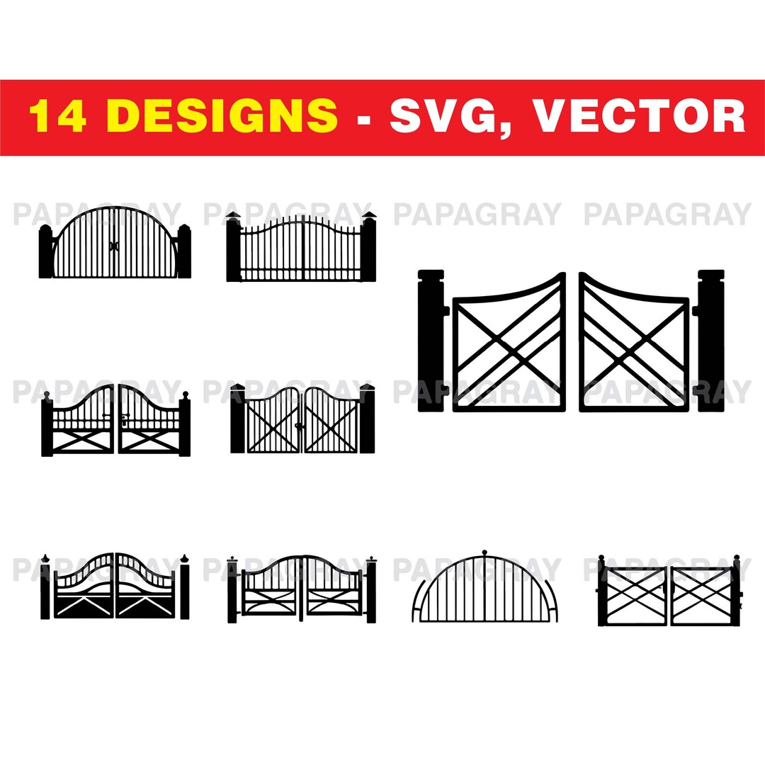 14 Gates Silhouette SVG Vector Bundle | Digital Download | Gateway ...