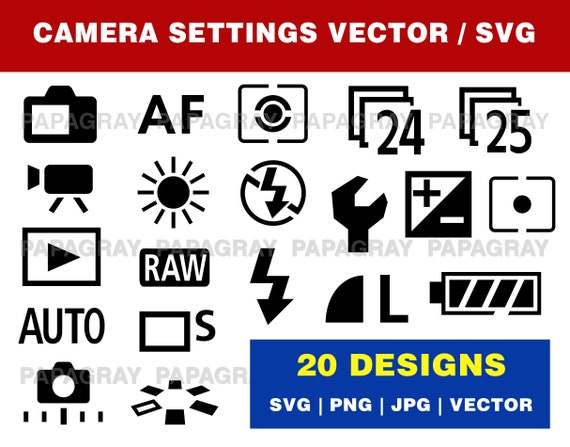 Camera Settings SVG Pack 20 Designs Digital Download - Etsy