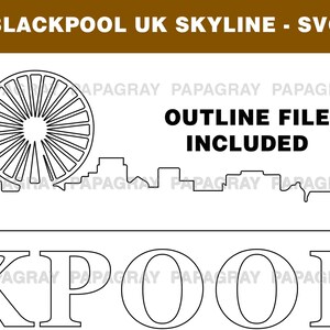Blackpool UK Skyline SVG | Digital Download | Blackpool SVG, Blackpool ...