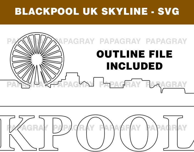 Blackpool UK Skyline SVG Digital Download Blackpool SVG - Etsy
