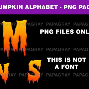 Halloween Pumpkin Alphabet Clipart Pack Digital Download - Etsy