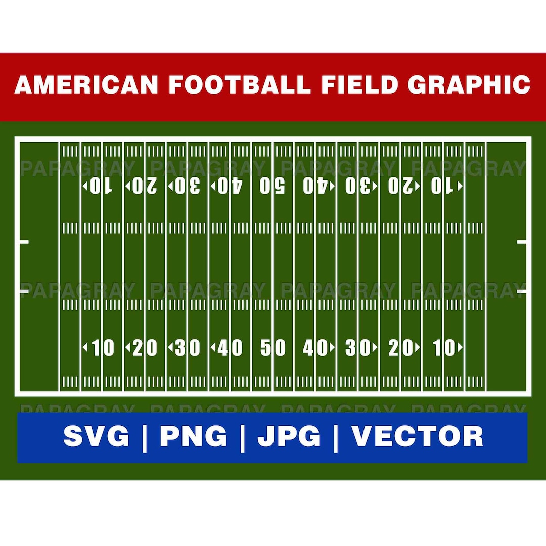 American Football Field SVG: Vector Graphic Layout (digital Download ...