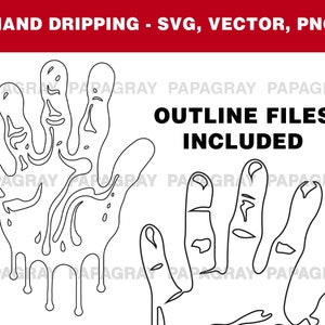 Handprint Dripping SVG Bundle 8 Designs Digital Download Paint Vector ...