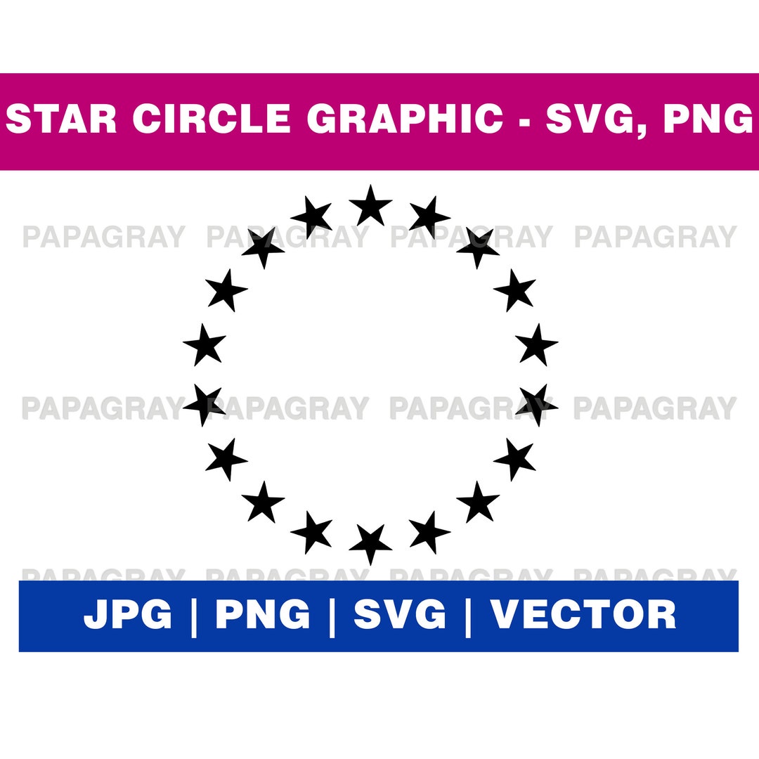 Star SVG Circle Graphic | Digital Download | Star Circle Vector, Star ...