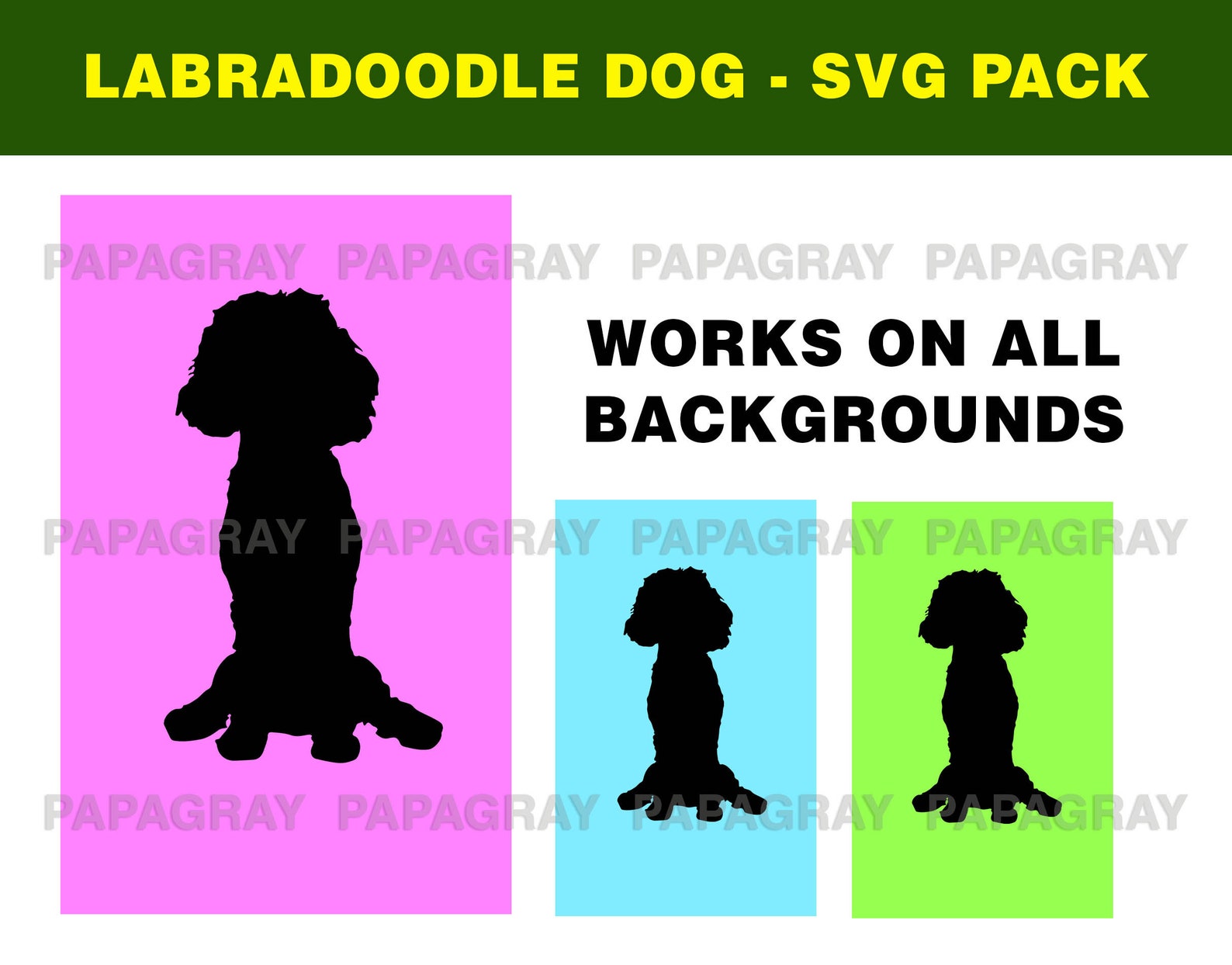 Labradoodle Dog Silhouette Pack 10 Designs Digital - Etsy