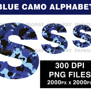 Blue Camo Alphabet PNG - Clip Art BUNDLE PACK | Digital Download | 26 ...