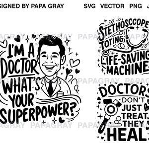 27 Doctor Sayings SVG Vector Bundle | Digital Download | Physician ...
