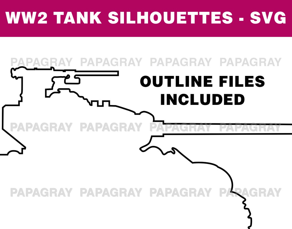 WW2 Tanks Silhouette SVG Pack - 8 Designs | Digital Download | Military ...