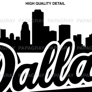 Dallas Skyline SVG Vector Graphic Bundle – Texas Cityscape (digital ...