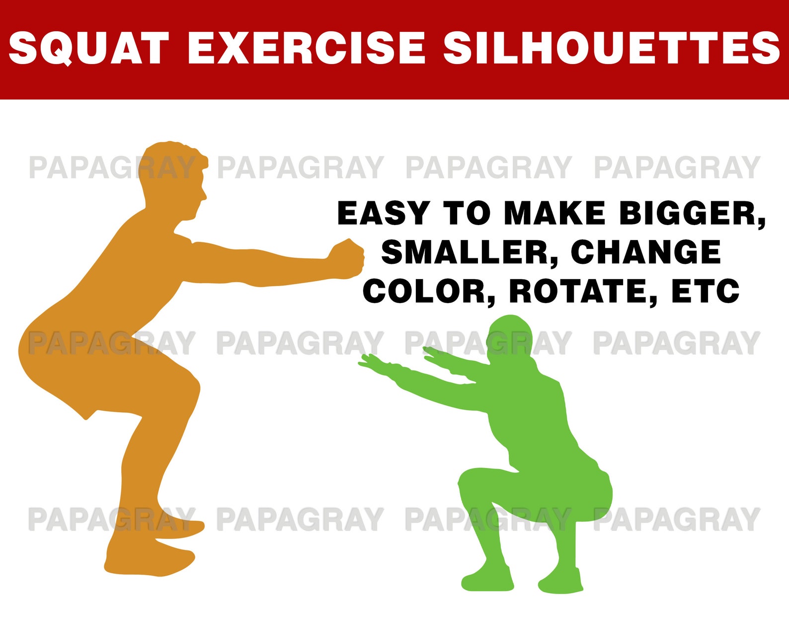 Exercise Squats SVG Graphic Pack 8 Designs Digital - Etsy