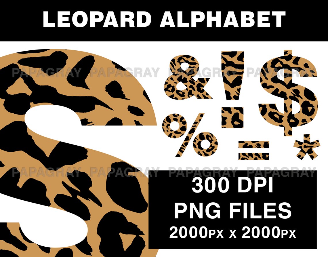 Leopard Print Alphabet PNG Clip Art BUNDLE PACK Digital - Etsy UK