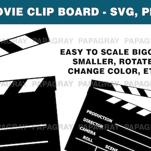 Movie Clip Board SVG | Digital Download | Movie Clipboard PNG, Movie ...