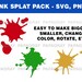 Ink Splat SVG Graphic Pack 16 Designs Digital Download Ink Splat PNG ...