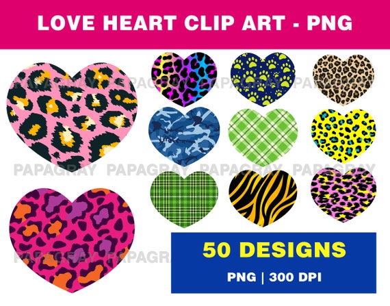 Love Heart Clipart 50 Designs Digital Download Love - Etsy