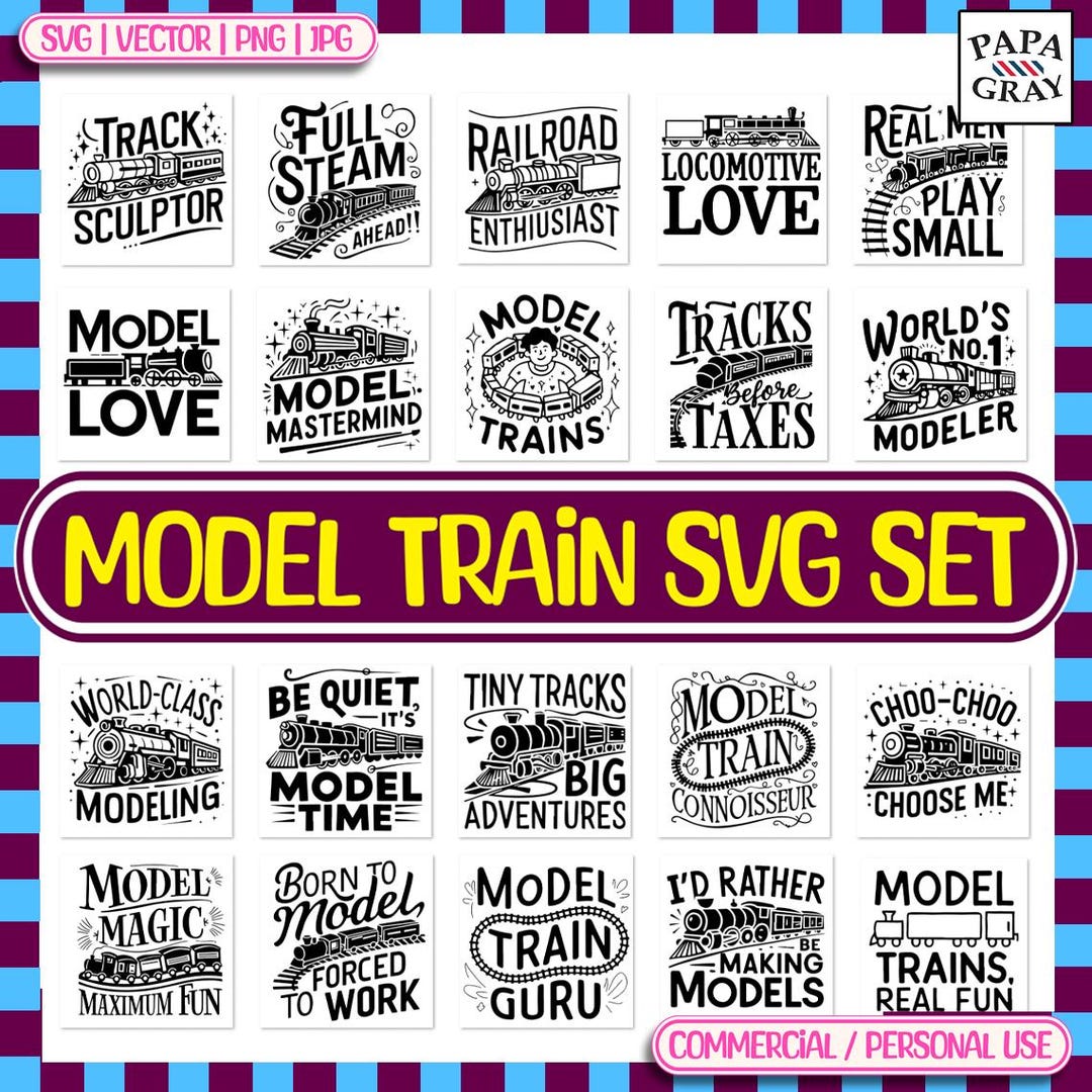 20 Model Trains Sayings SVG - 20 Designs | Digital Download | Train ...