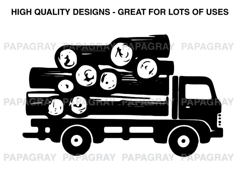 Log Trucks SVG Vector Bundle - 6 Designs | Digital Download | Logging ...