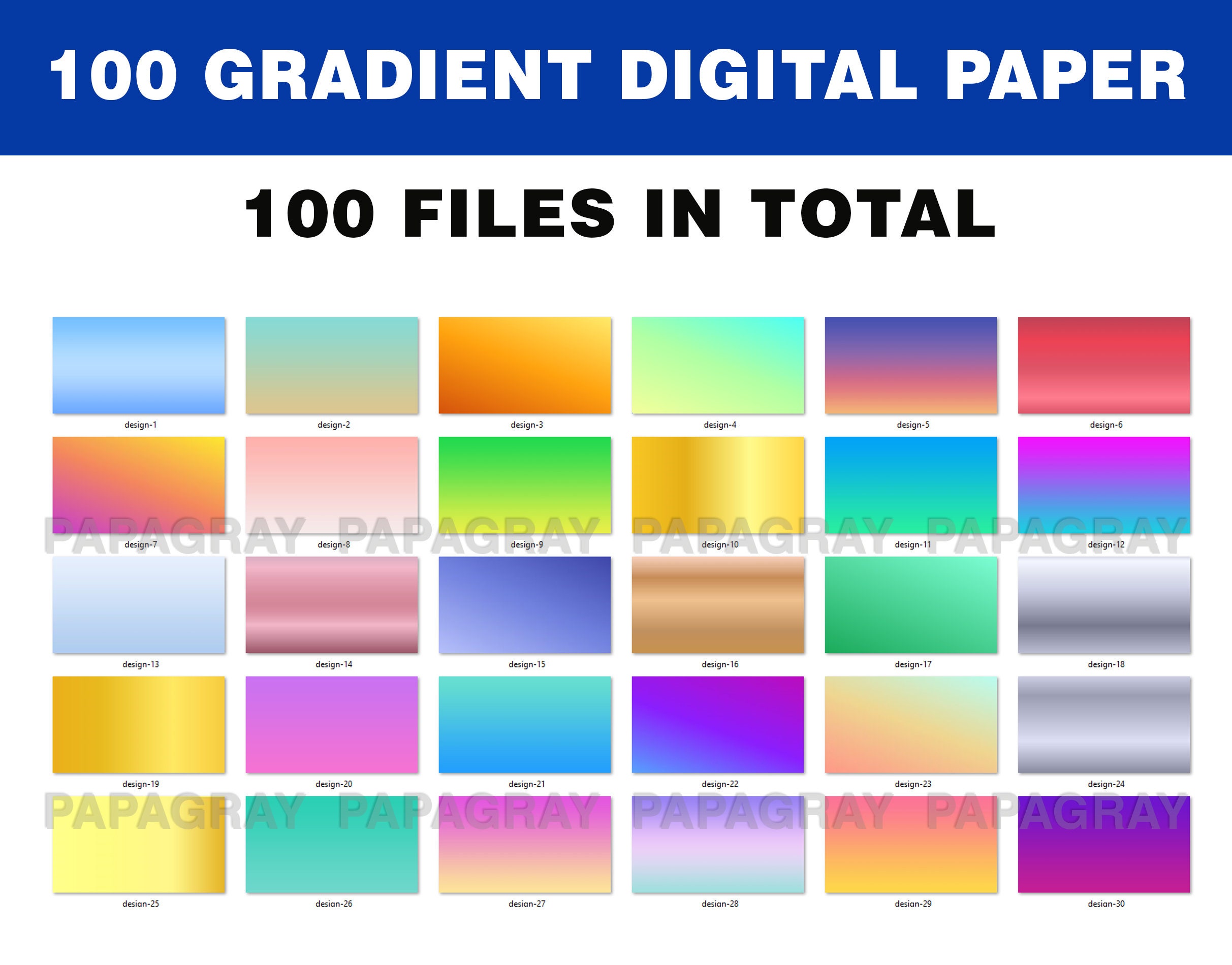 100 Gradient Digital Paper 300 Dpi Digital Download 100 - Etsy