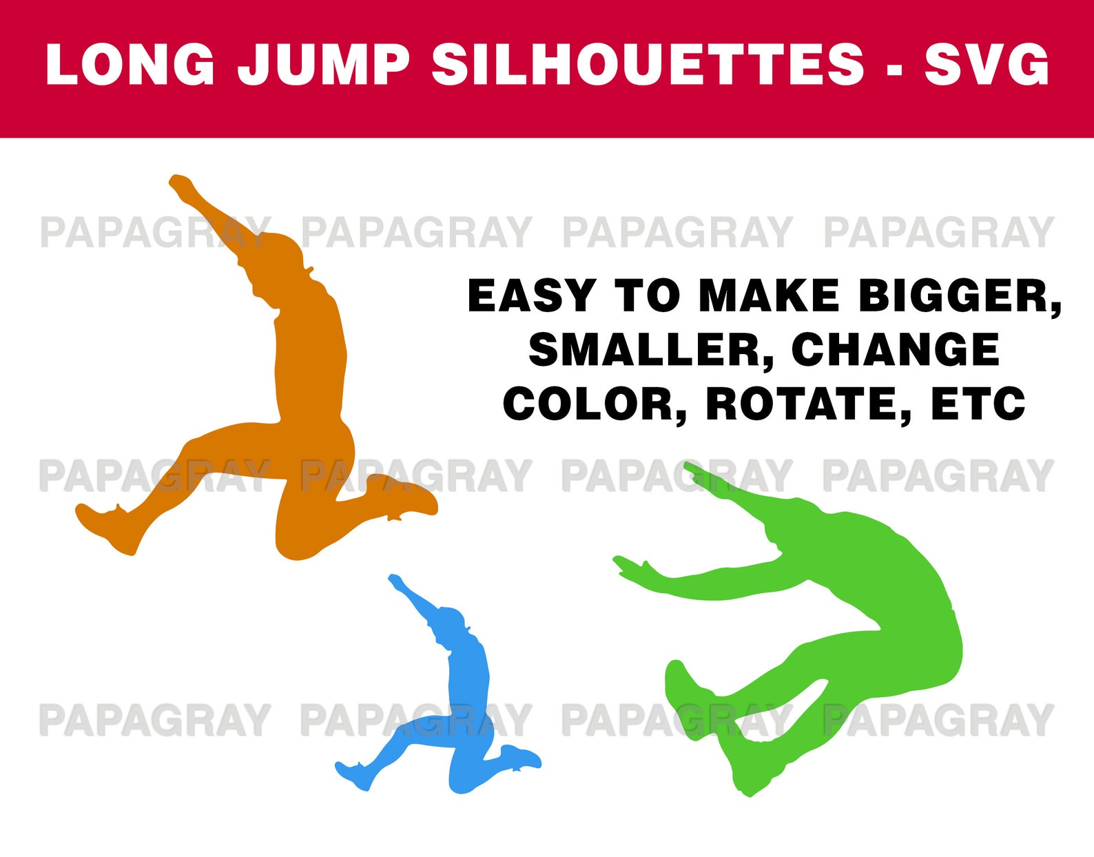 Long Jump SVG Graphic Pack 8 Designs Digital Download - Etsy UK