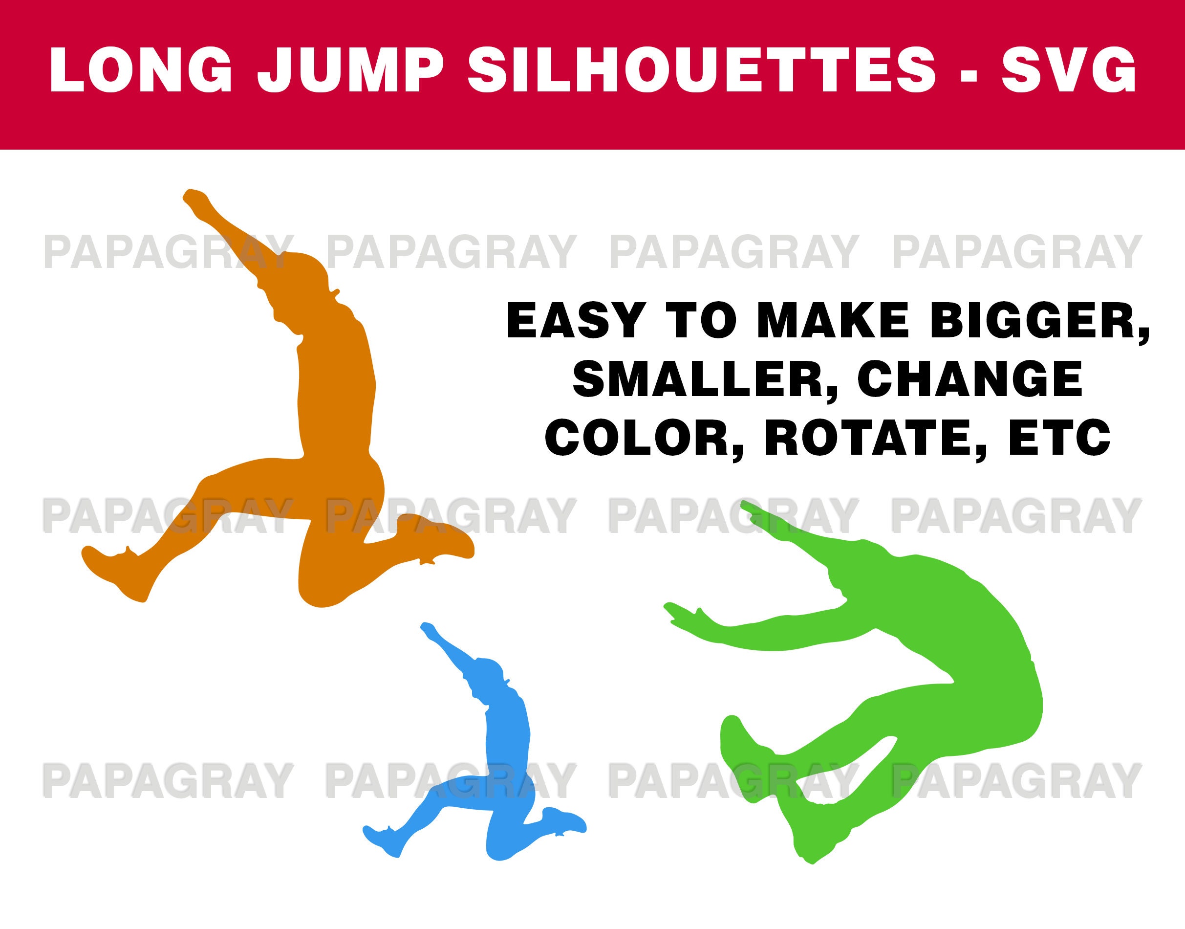 Long Jump SVG Graphic Pack 8 Designs Digital Download - Etsy UK