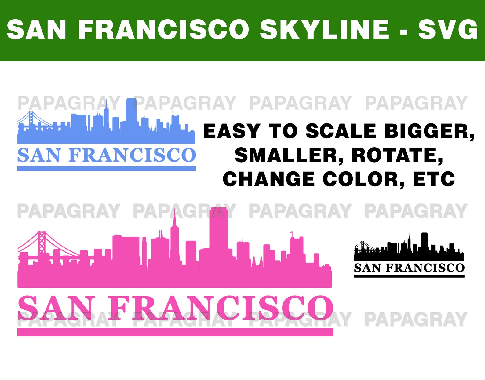 San Francisco Skyline SVG | Digital Download | San Francisco SVG, San ...