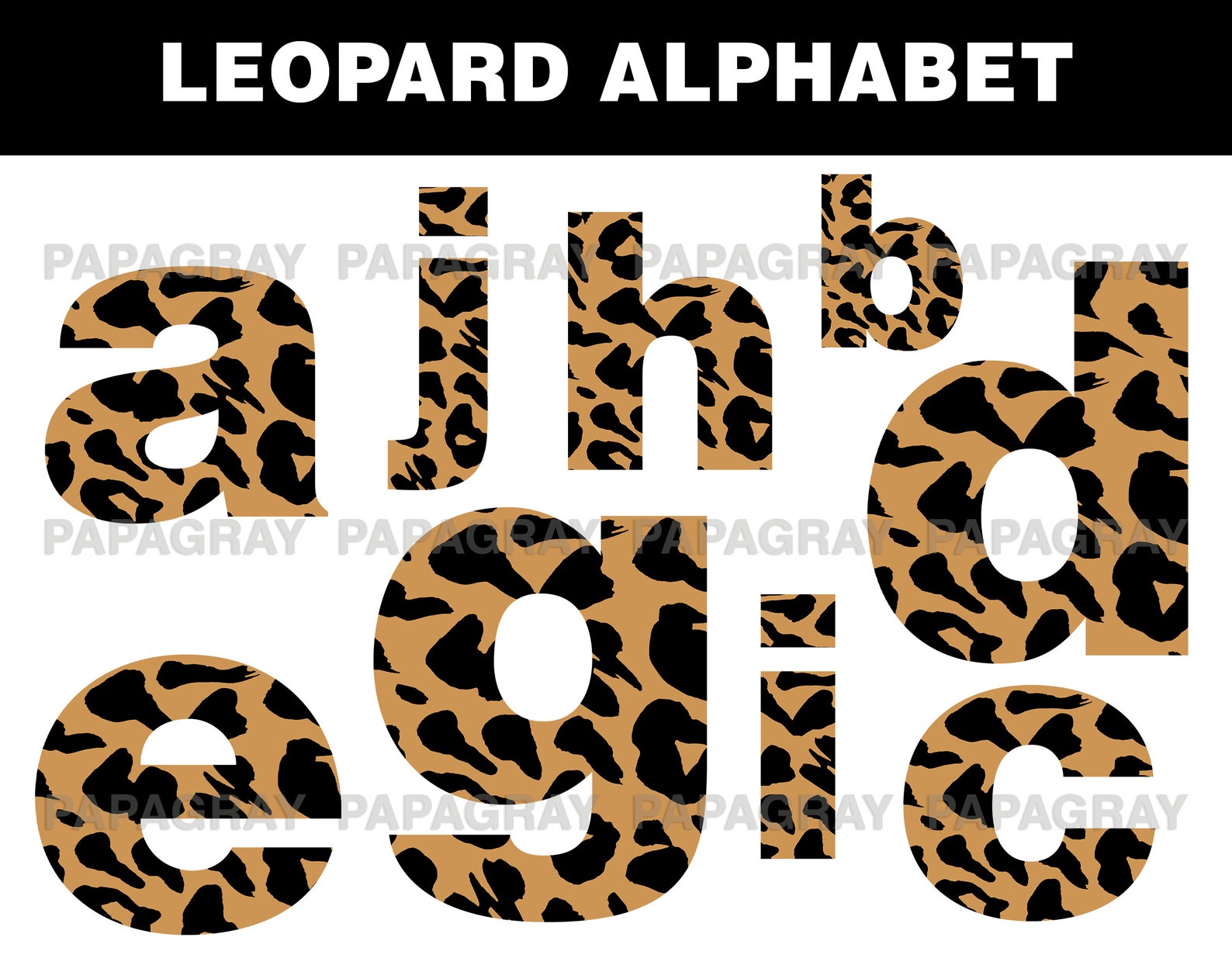 Leopard Print Alphabet PNG Clip Art BUNDLE PACK Digital - Etsy UK