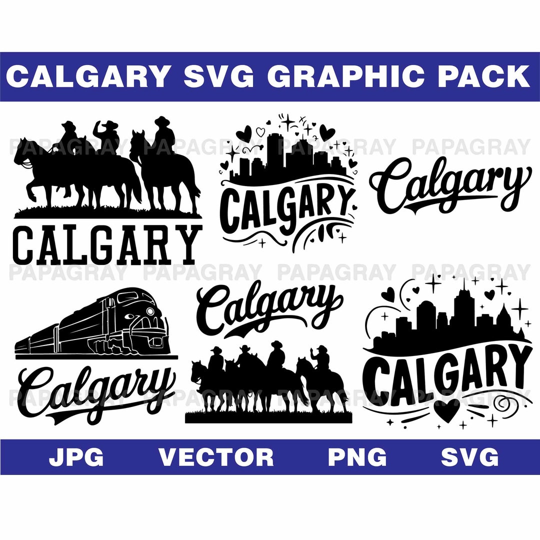 Calgary Skyline SVG Vector Bundle: Canadian Cityscape Designs (digital ...