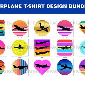 Airplane T-shirt Design Pack - 40 Designs | Digital Download | Airplane ...