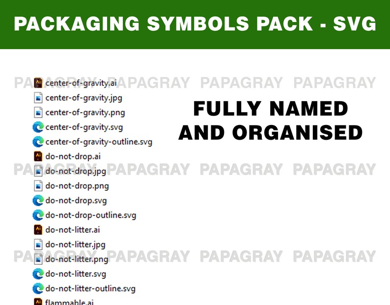 Packaging Symbols SVG Pack 11 Designs Digital Download - Etsy