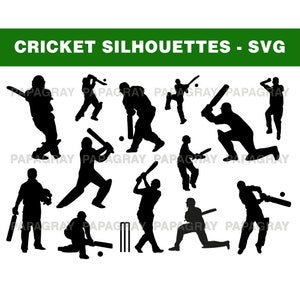 Cricket Silhouette Pack - 14 Designs | Digital Download | Cricket SVG ...