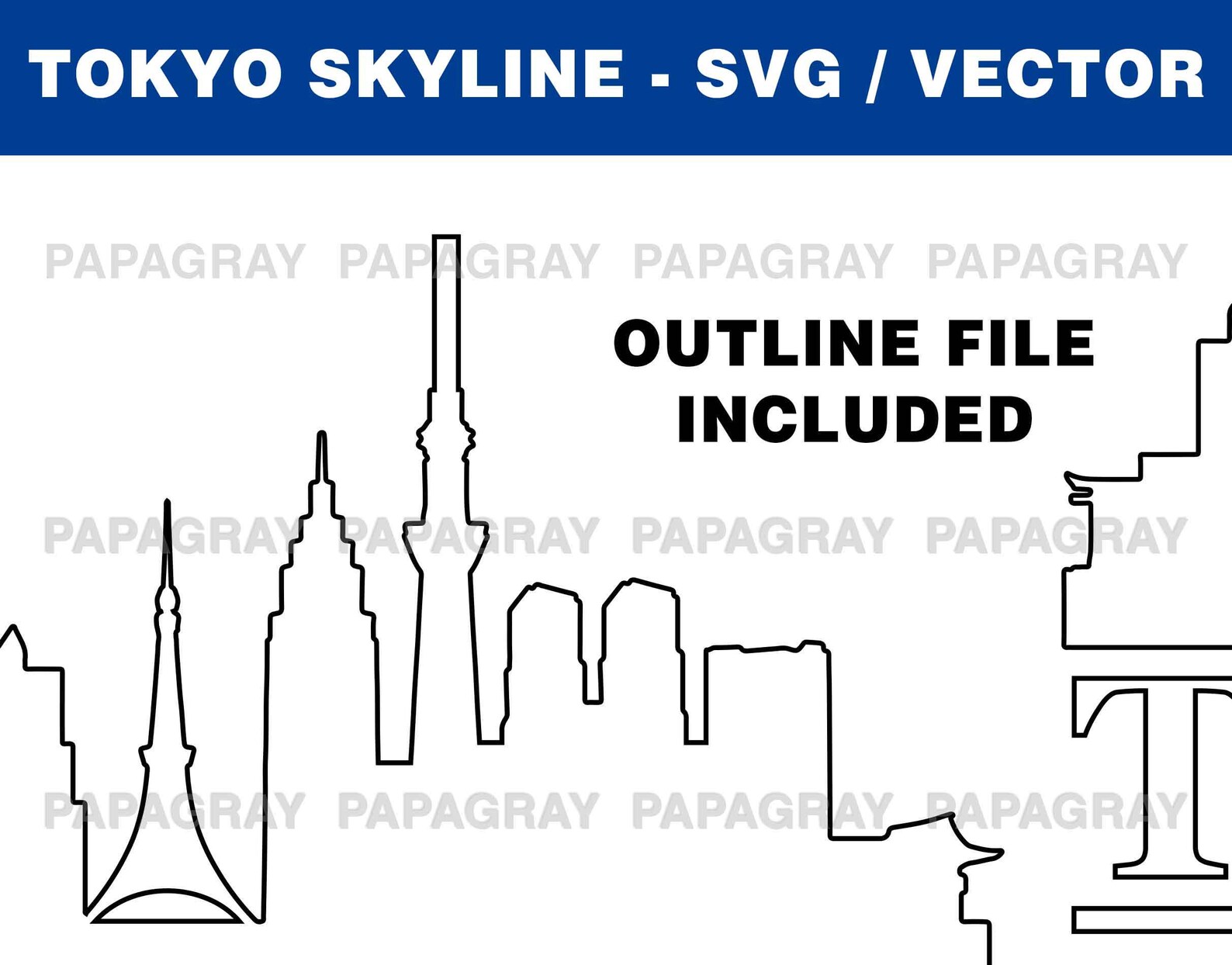 Tokyo Skyline SVG Digital Download Tokyo SVG Tokyo Japan | Etsy