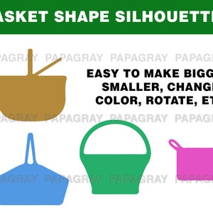 Basket Shapes SVG Silhouette Pack - 20 Designs | Digital Download ...