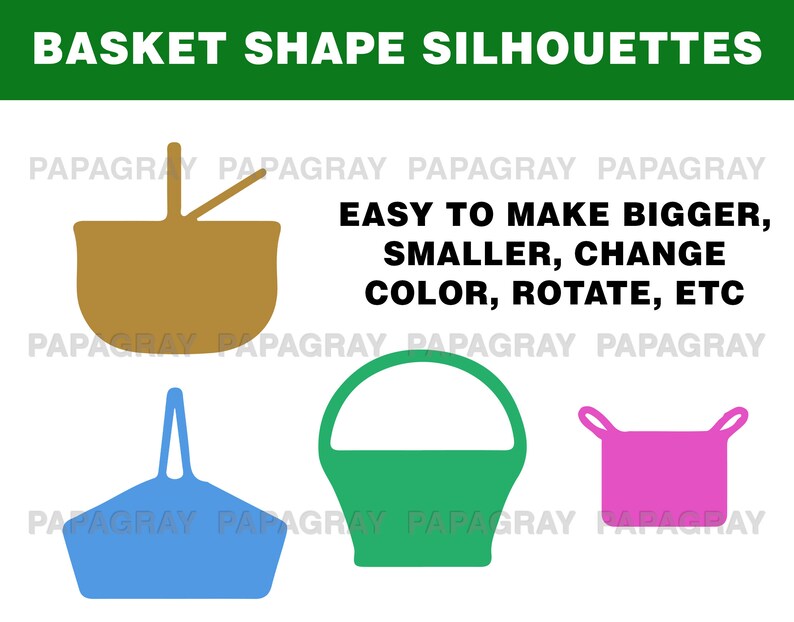Basket Shapes SVG Silhouette Pack 20 Designs Digital - Etsy Australia