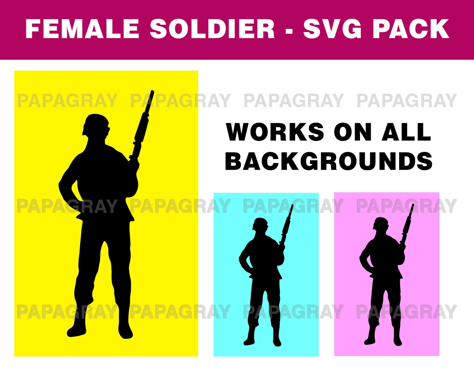 Female Soldier Silhouette Pack 11 Designs Digital Download - Etsy