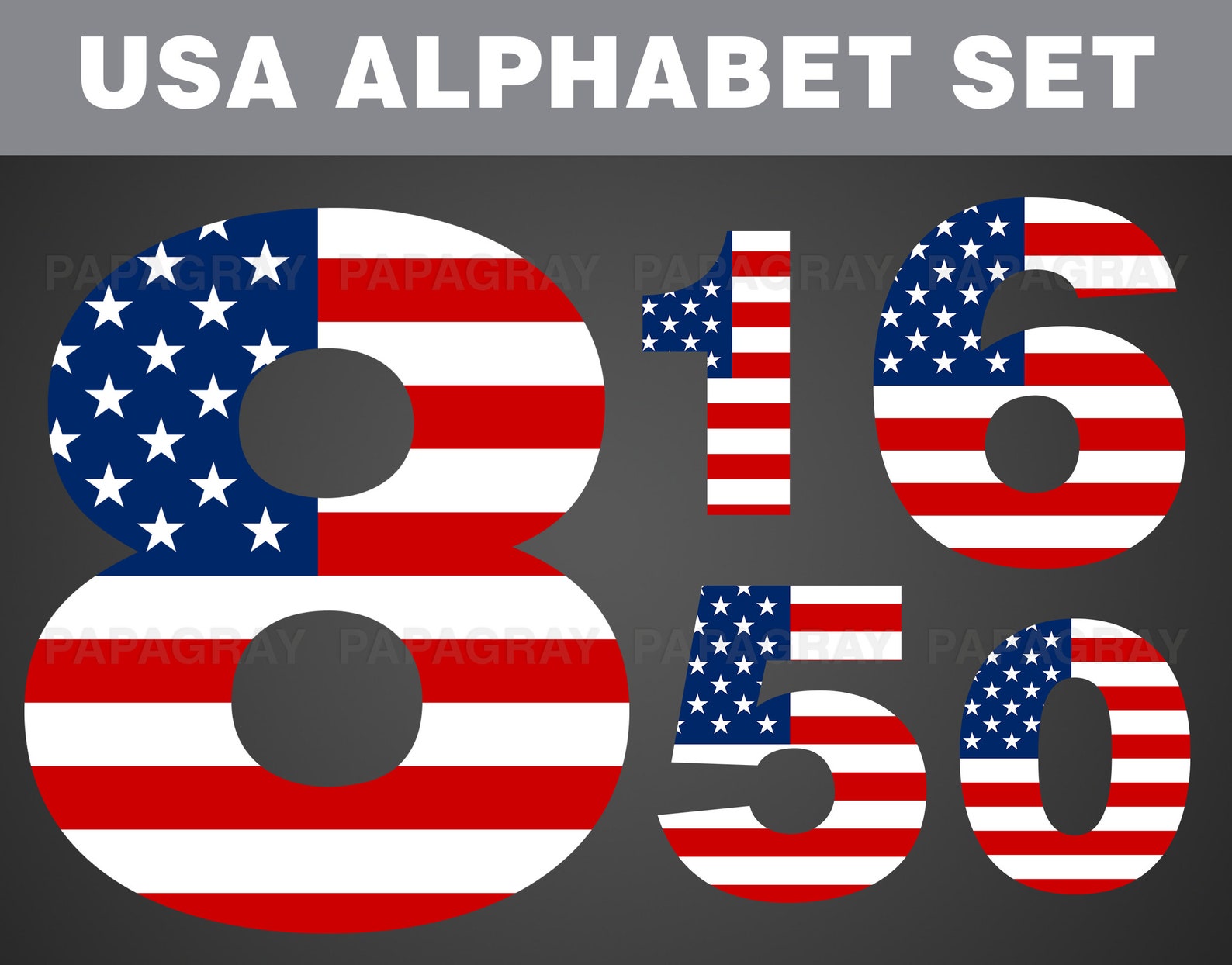 America Alphabet PNG Clip Art BUNDLE Digital Download 26 | Etsy UK