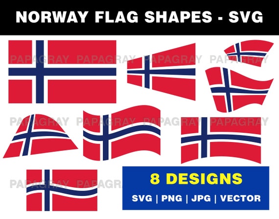 Norway Flag Shapes SVG Graphic 8 Designs Digital Download - Etsy