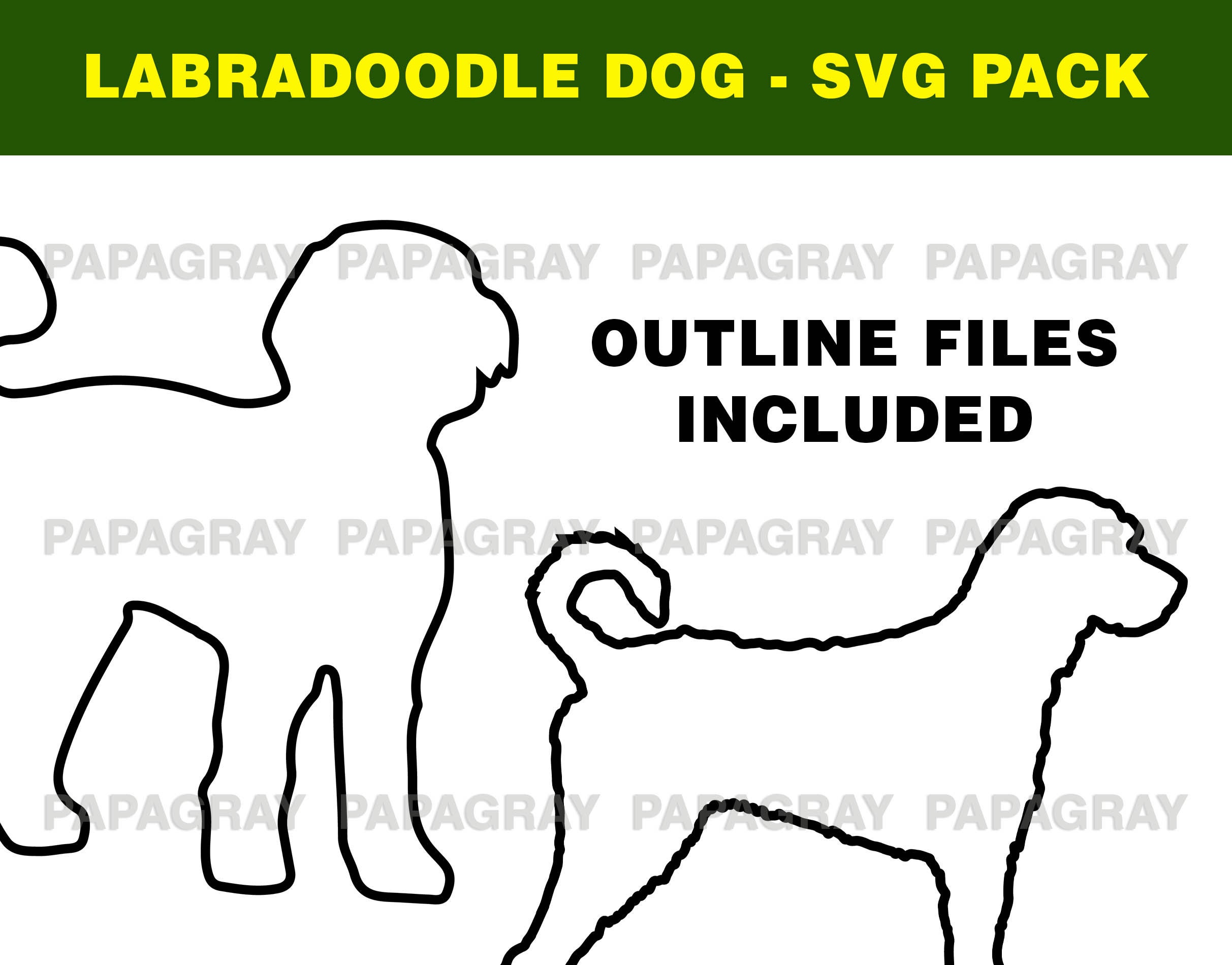 Labradoodle Dog Silhouette Pack 10 Designs Digital - Etsy