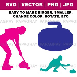 Curling Silhouette Pack - 8 Designs | Digital Download | Curling SVG ...