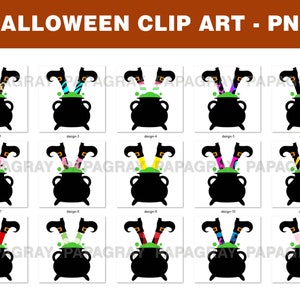 Halloween Cauldron Witch Legs Clipart 50 Designs Digital Download ...